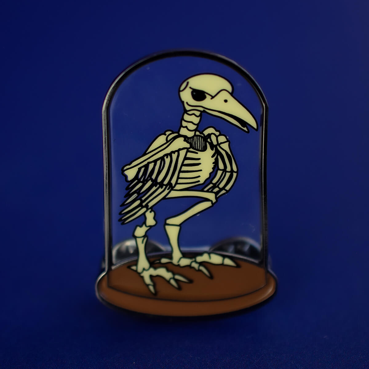 Crow Skeleton Enamel Pin | Extreme Largeness Wholesale